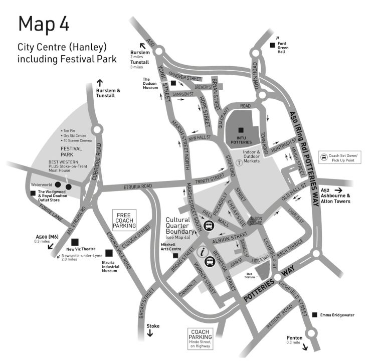 Map of Stoke-on-Trent: Six Towns Tourist & Travel Maps [Free PDFs]