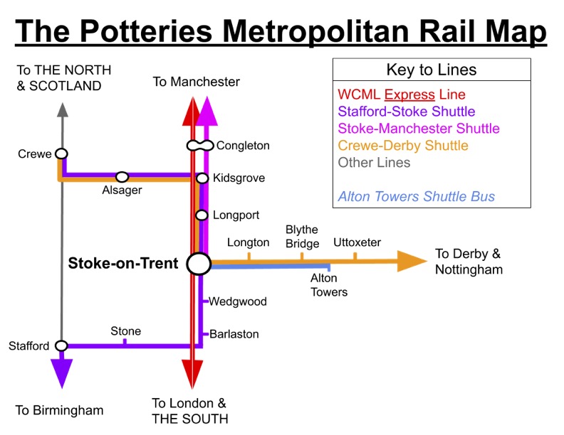Map of Stoke-on-Trent: Six Towns Tourist & Travel Maps [Free PDFs]