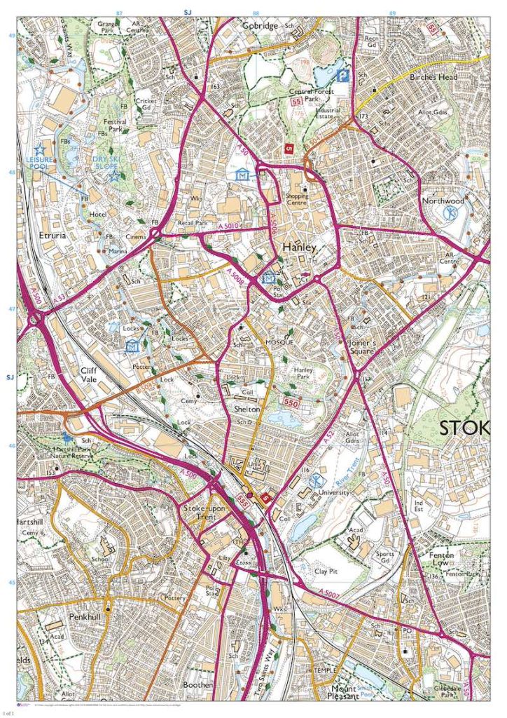 Map of Stoke-on-Trent: Six Towns Tourist & Travel Maps [Free PDFs]