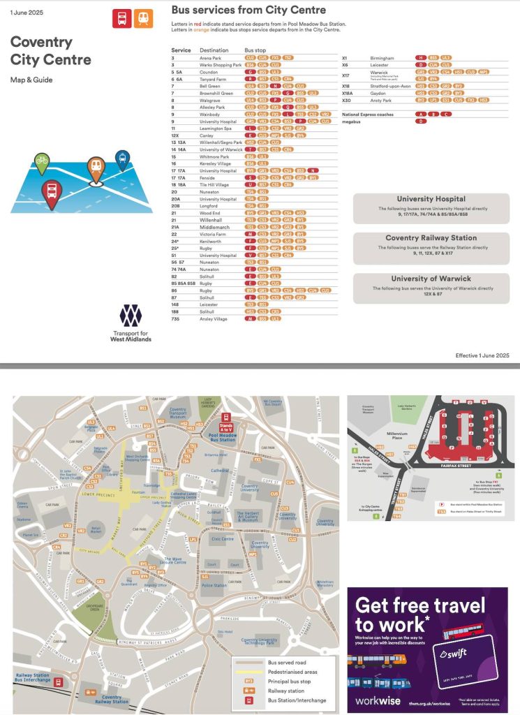 FREE Printable Coventry Maps & Tourist Guide PDFs 2025 - Download & Print